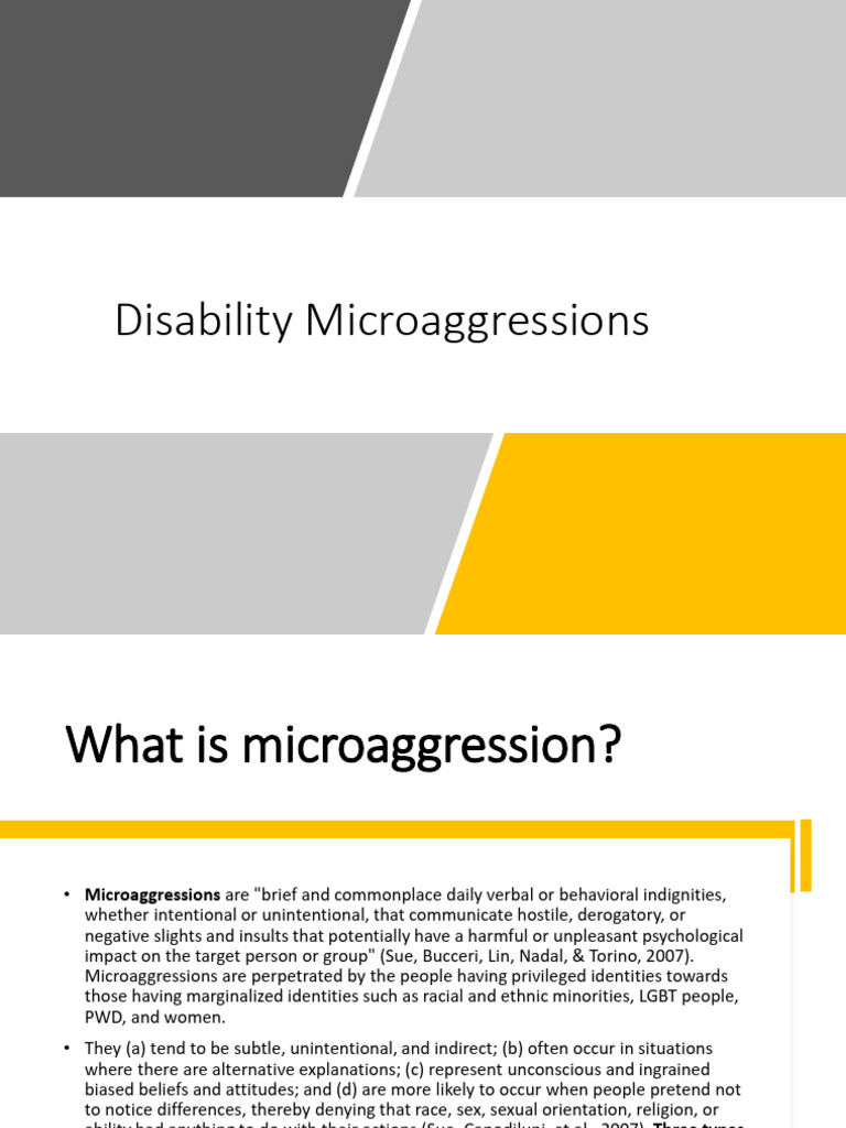 Disability Microaggressions - Accessible | Download Free PDF ...