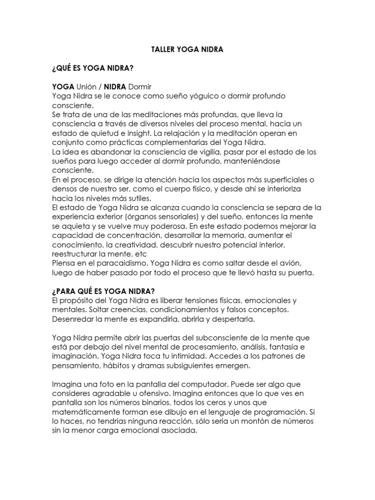 1 Que Es Yoga Nidra | PDF | Mente | Yoga