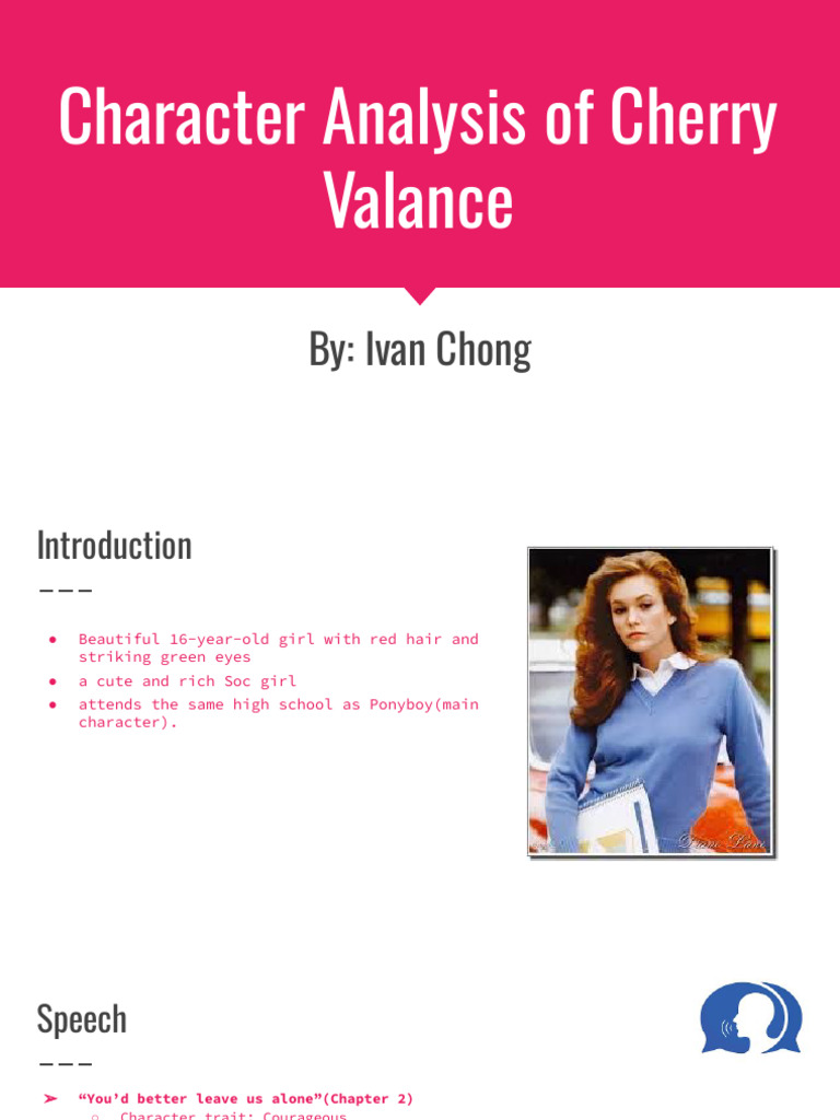 CA - Character Analysis of Cherry Valance From The Outsider (STEAL-D Model) | Download Free PDF ...