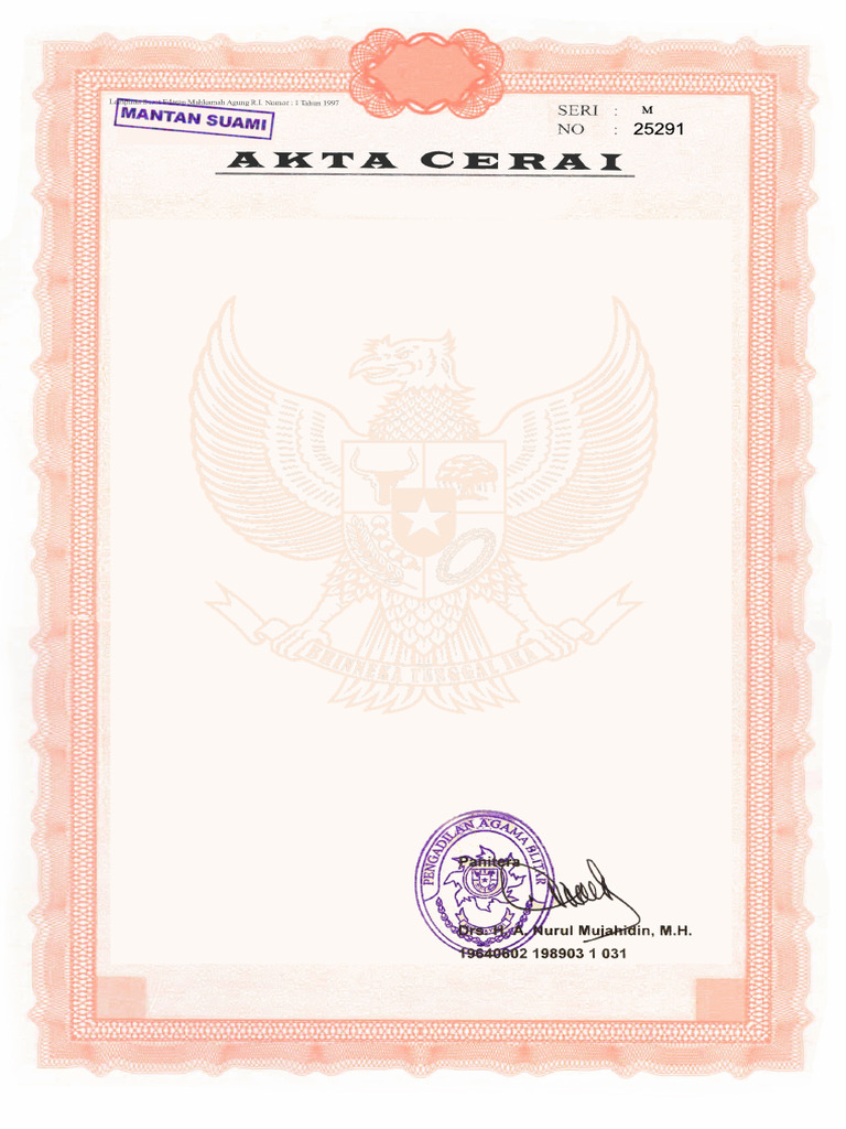 akta cerai pria [blangko] | PDF