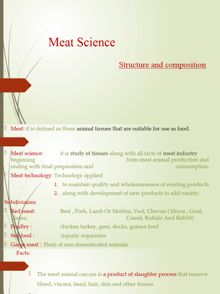 01 Introduction of Meat Science | PDF | Collagen | Skeletal Muscle
