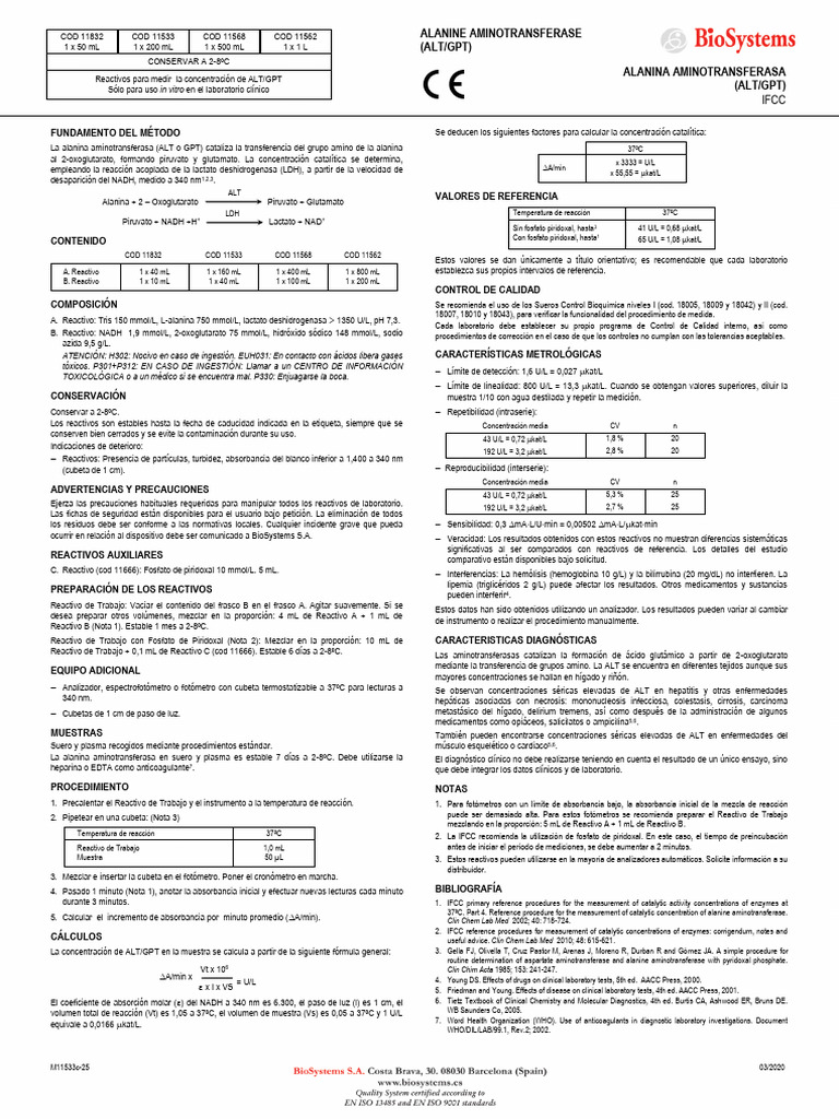 Alanine Aminotransferase (ALT/GPT) : Clin Chem Lab Med 2002 40: 718-724 ...
