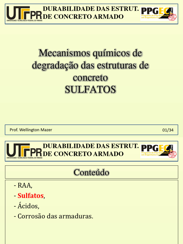 04 - Mecanismos quimicos Sulfatos | PDF | Concreto | Magnésio