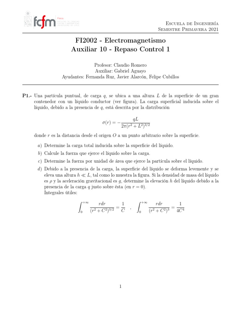 Auxiliar 10 Repaso Control 1 | Descargar gratis PDF | Condensador | Resistencia Eléctrica y ...