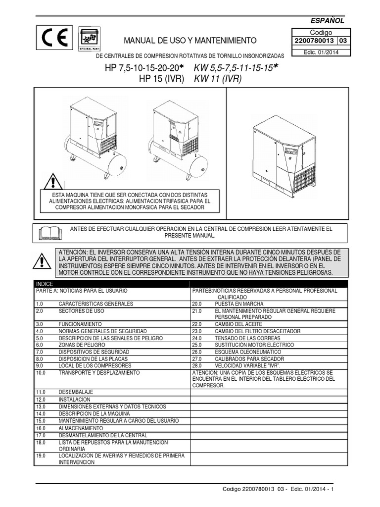 Formula-Genesis 5,5-7,5-11-15 - Ivr (Es) | PDF | Filtración | Refrigerador Formula-Genesis 5,5-7,5-11-15 - Ivr (Es) | PDF | Filtración | Refrigerador