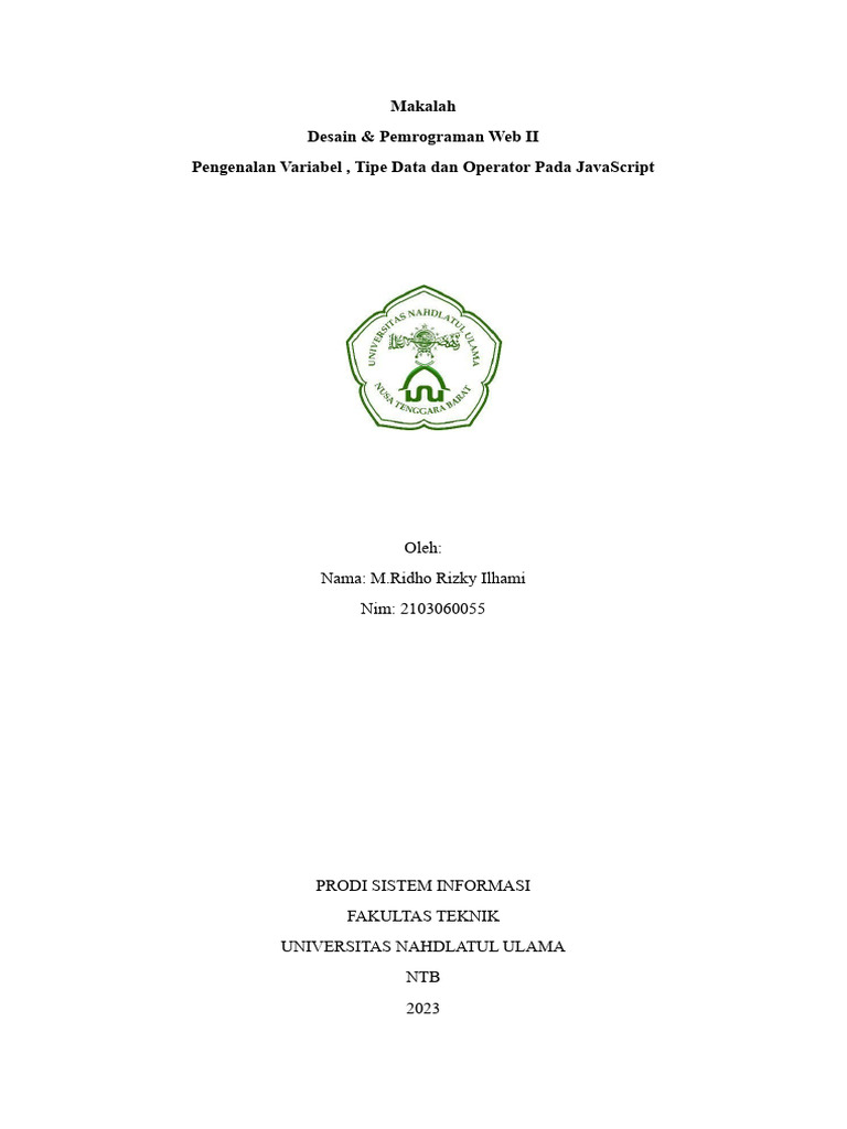 Makalah Desain & Pemrograman Web II | PDF