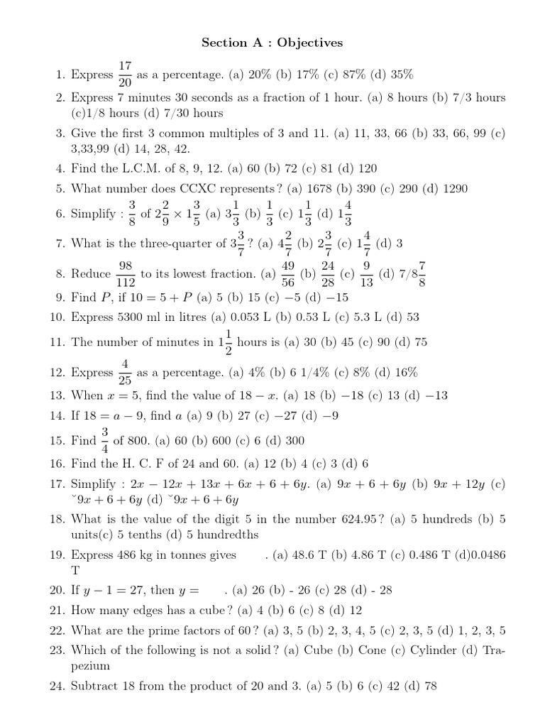 Math Practice Questions and Solutions | PDF | Mathematical Notation | Numbers