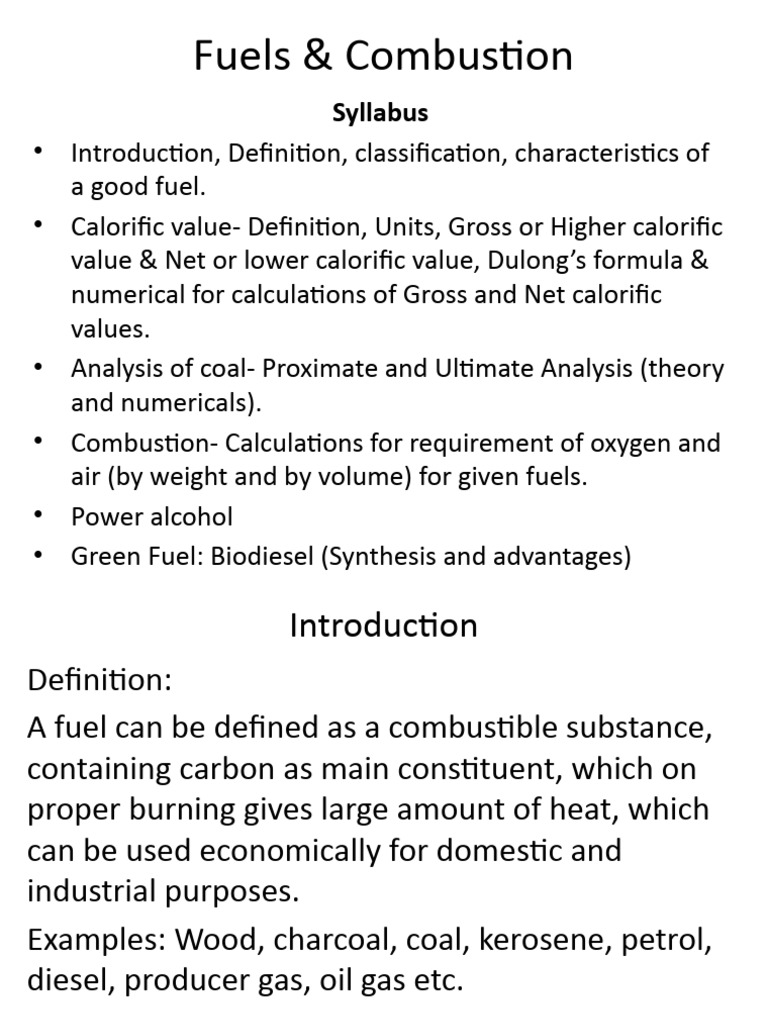 Fuels & Combustion - Revised | Download Free PDF | Combustion | Fuels