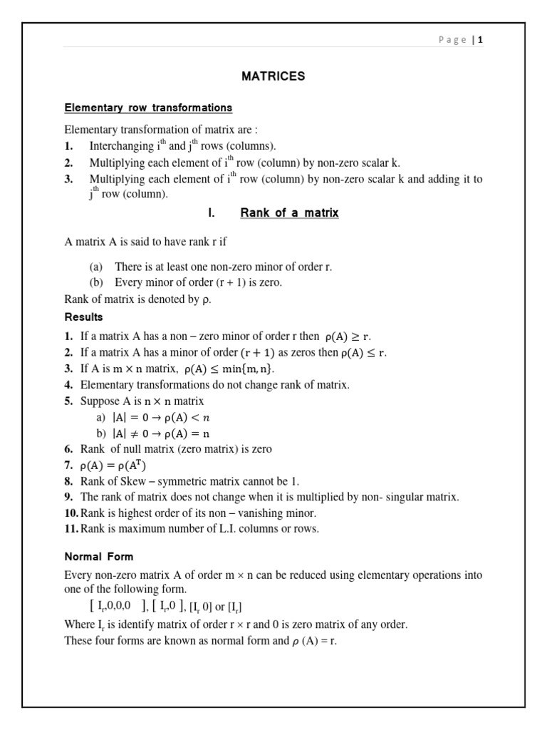 M-I MCQ's Matrices Unit-5 and 6 | PDF | Eigenvalues And Eigenvectors | System Of Linear Equations