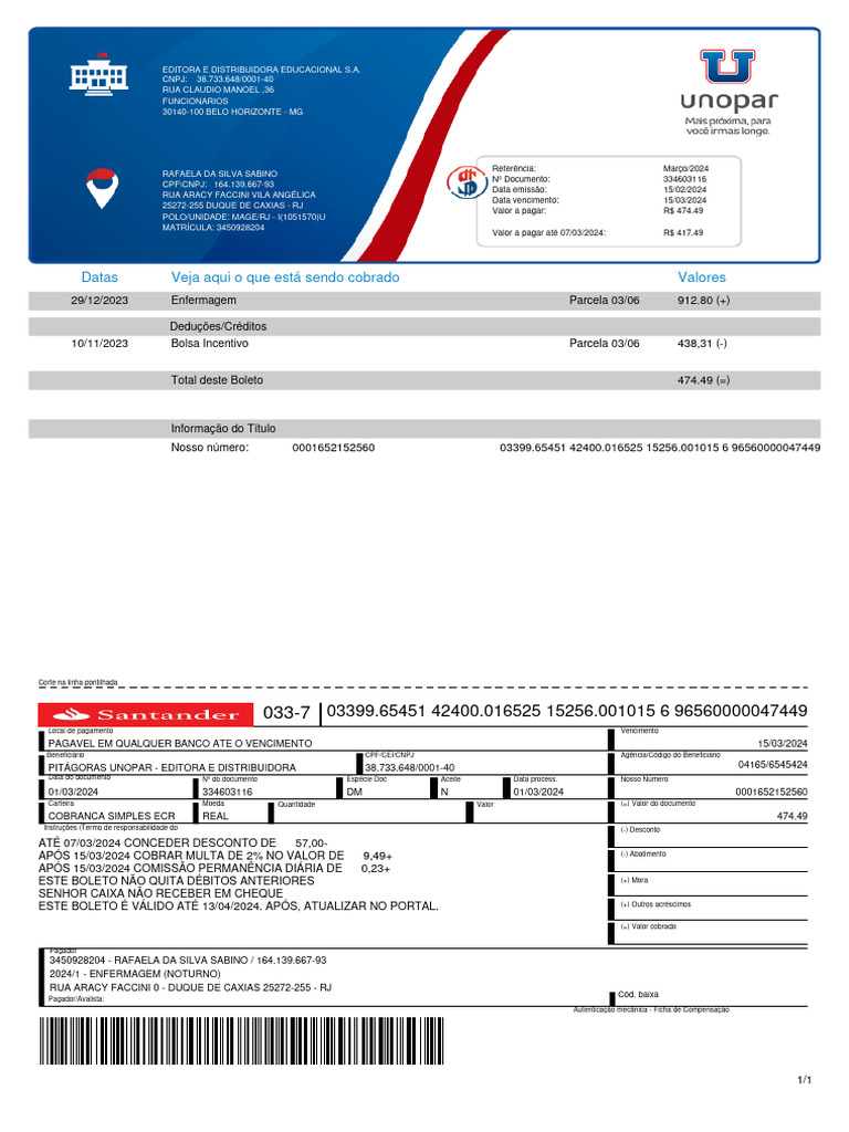 Boleto | PDF | Finanças pessoais | Dinheiro