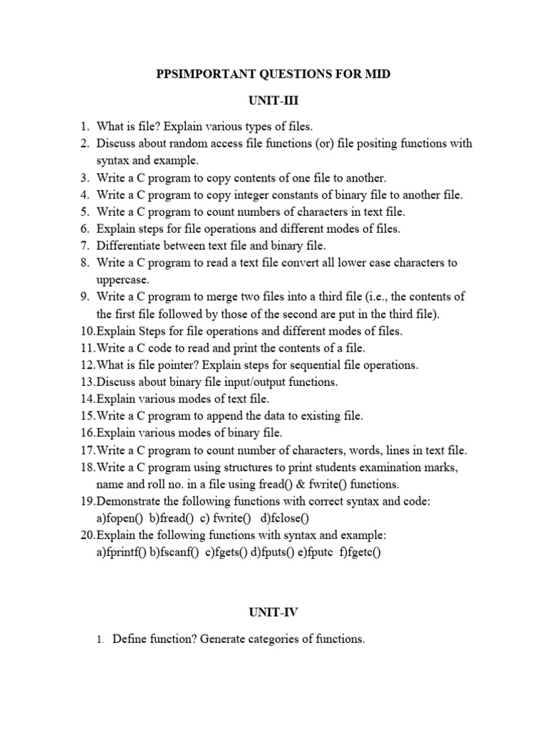 Mid Important Questions-Pps | PDF | Time Complexity | Computer Program
