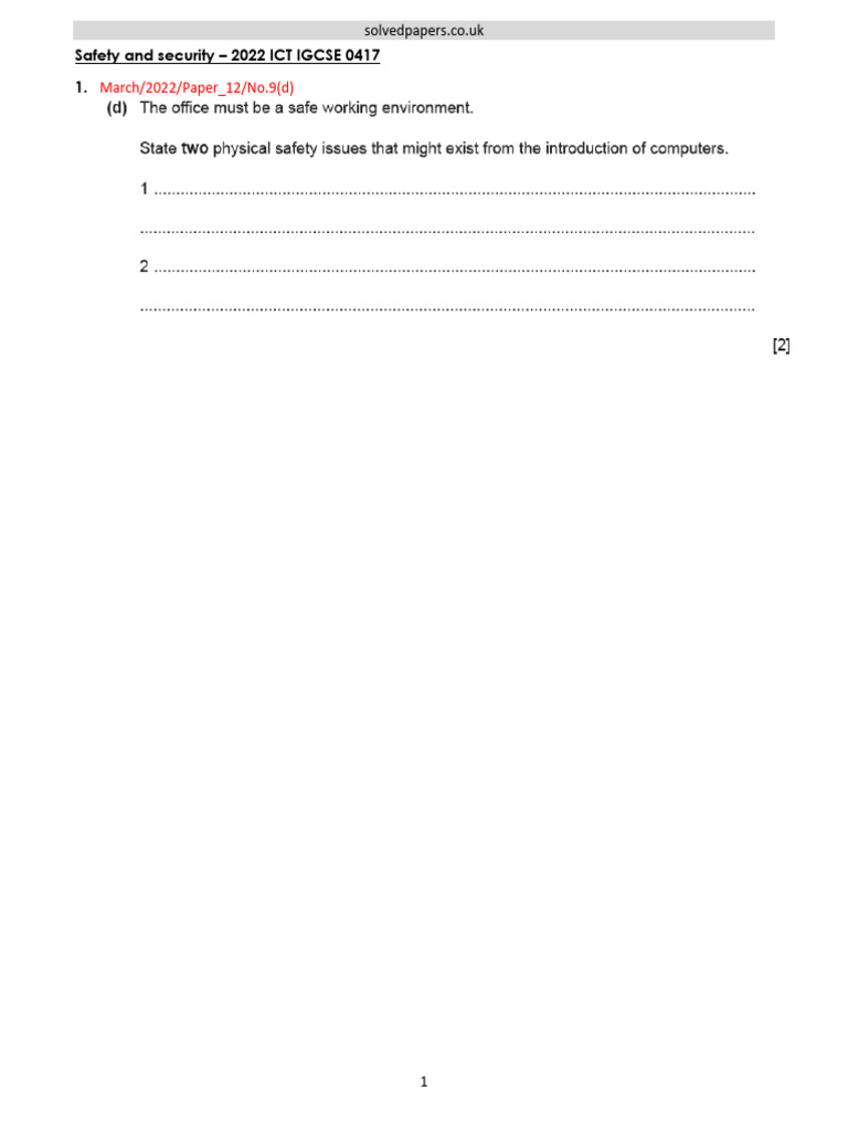 IGCSE ICT 2022 Exam Papers | PDF