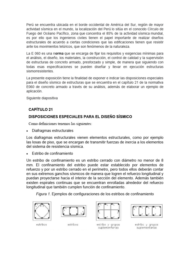 Diseño Sísmico en Normativa E060 Perú | PDF | Hormigón | Concreto reforzado