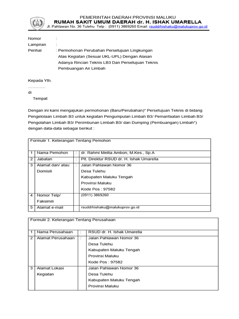 Surat Permohonan Pertek Rintek | PDF Surat Permohonan Pertek Rintek | PDF