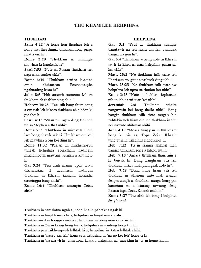 Thukham Leh Hehpihna | PDF