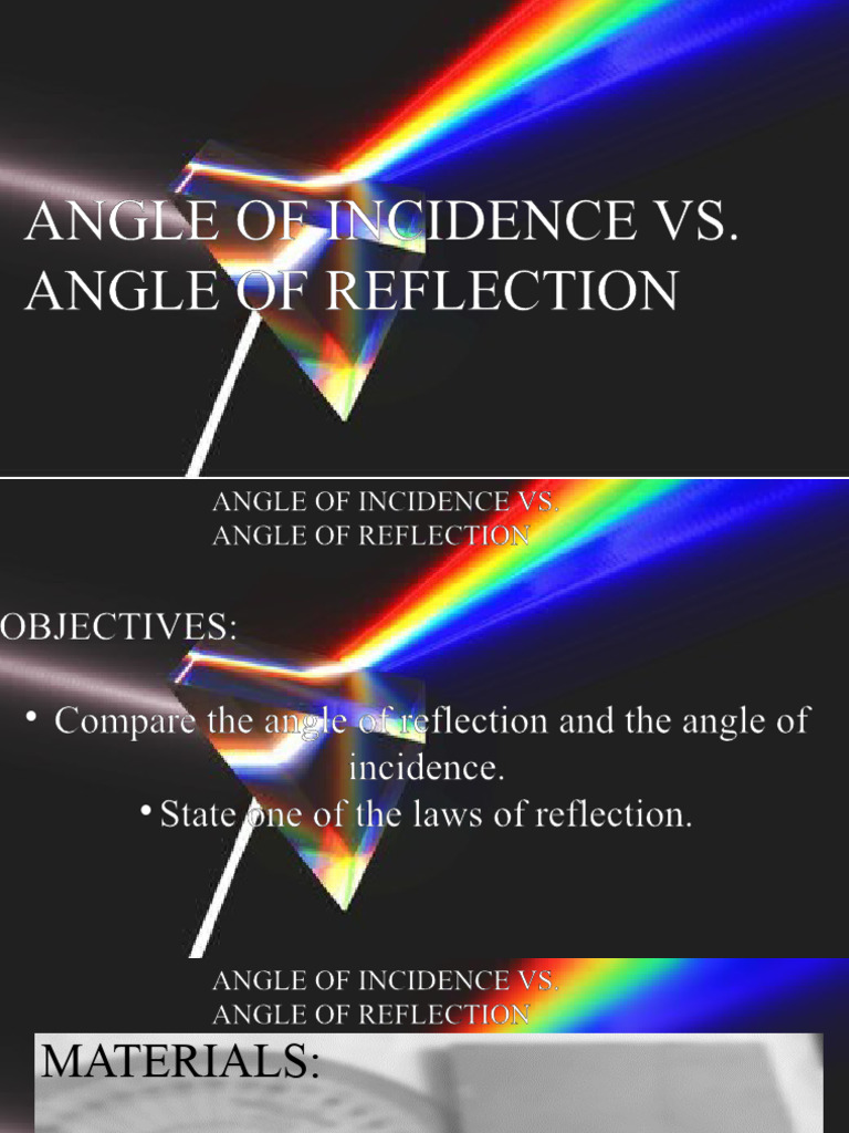 Angle of Incidence Vs Angle of Reflection | PDF | Reflection (Physics ...