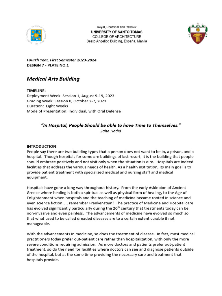 AD7 MP1 - Medical Arts Building Final Draft | PDF | Patient | Health Care