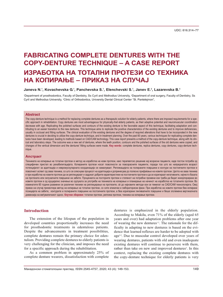 Fabricating_complete_dentures_with_the_copy-dentur | PDF | Dentures | Dentistry Branches