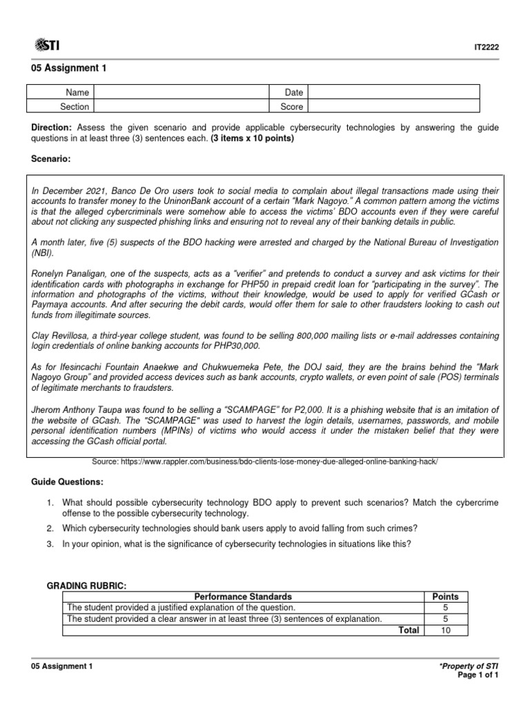 05 Assignment 1 | Download Free PDF | Cybercrime | Security