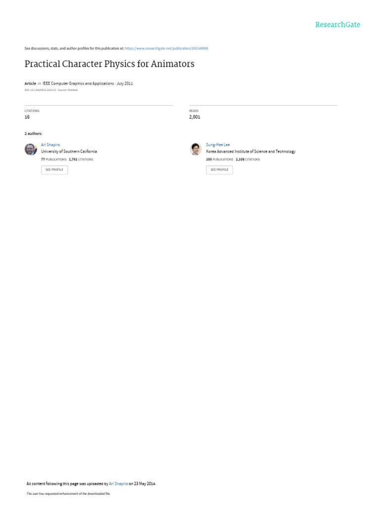 Practical Character Physics For Animators | PDF | 3 D Computer Graphics | Momentum