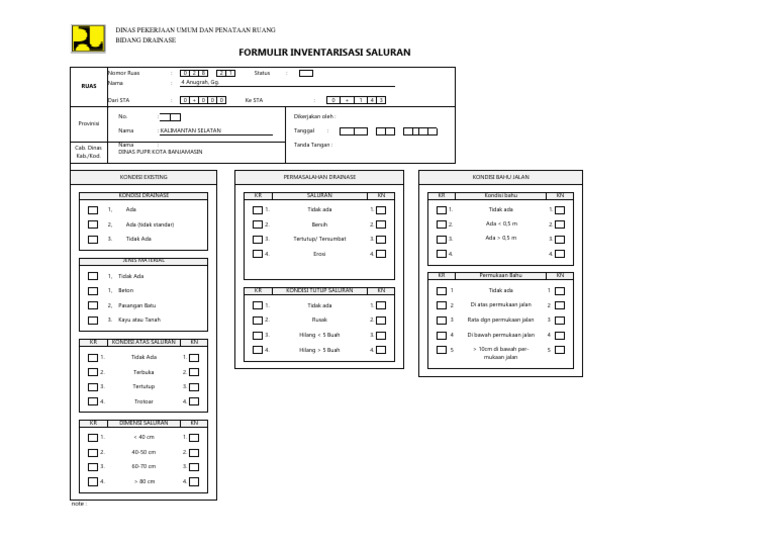Form Survei Drainase | PDF