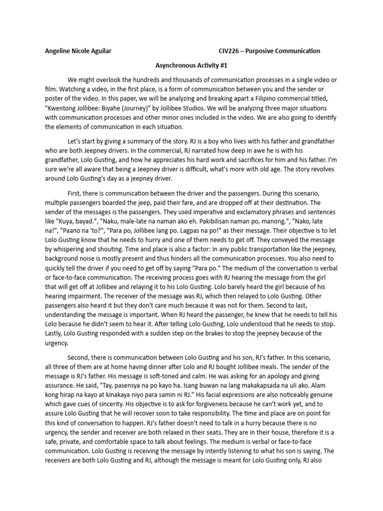 Communication in Jollibee Ads | PDF | Communication | Nonverbal ...