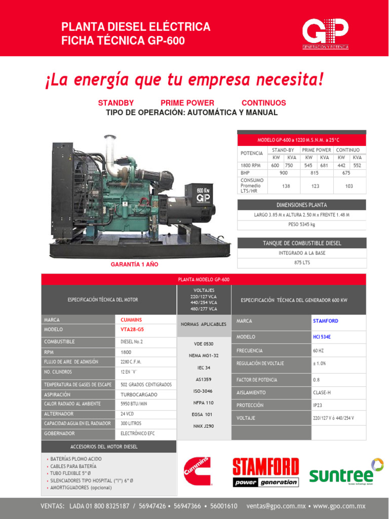 GP 600 FT | PDF | Generador eléctrico | Bienes manufacturados
