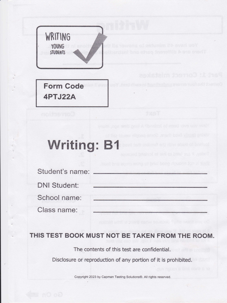 B1 (TOEFL) - Writing | PDF