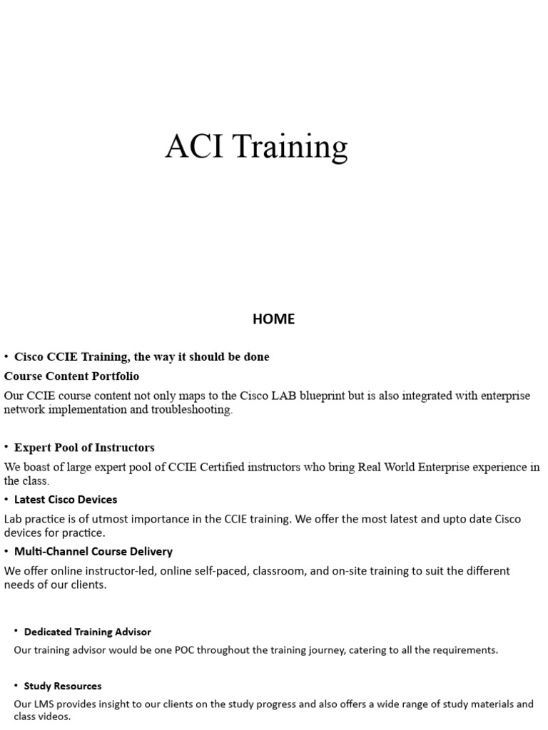 ACI Training | PDF | Computer Network | Network Switch