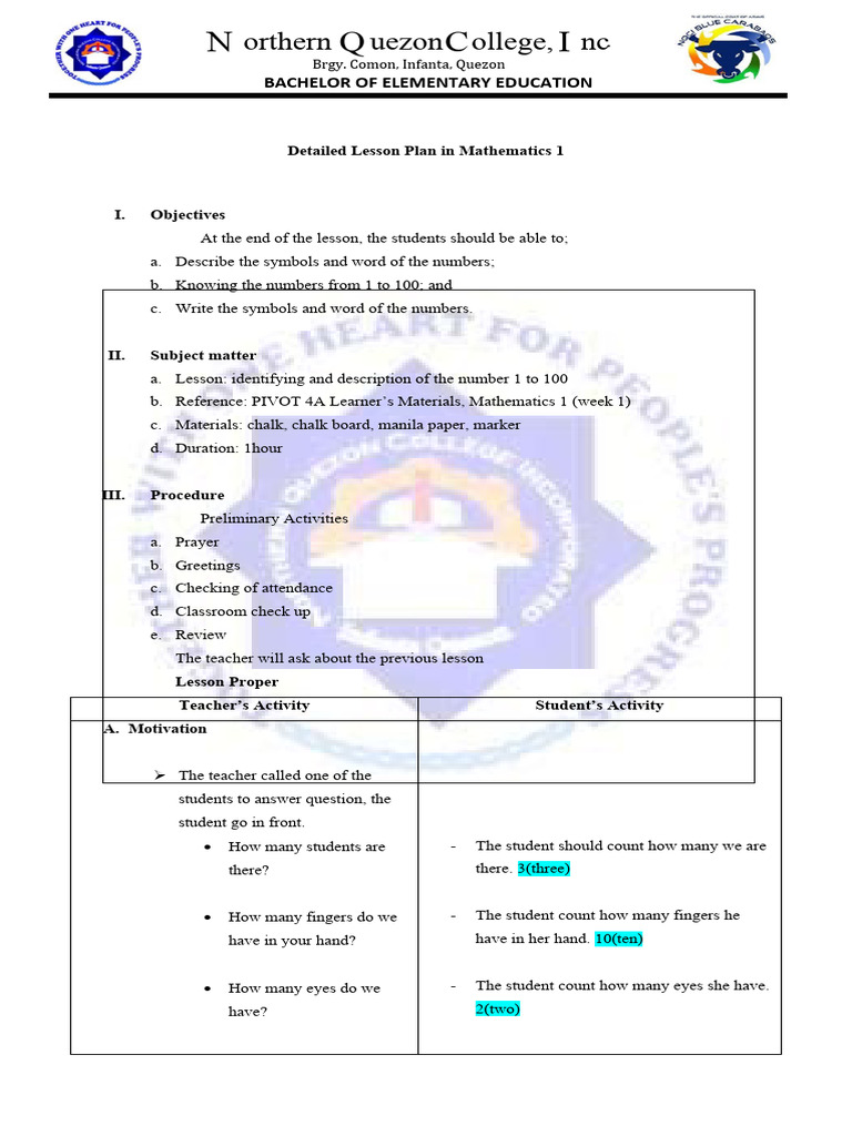 MATH (BEEd-4C) LESSON PLAN IN MATH | PDF | Lesson Plan | Pedagogy