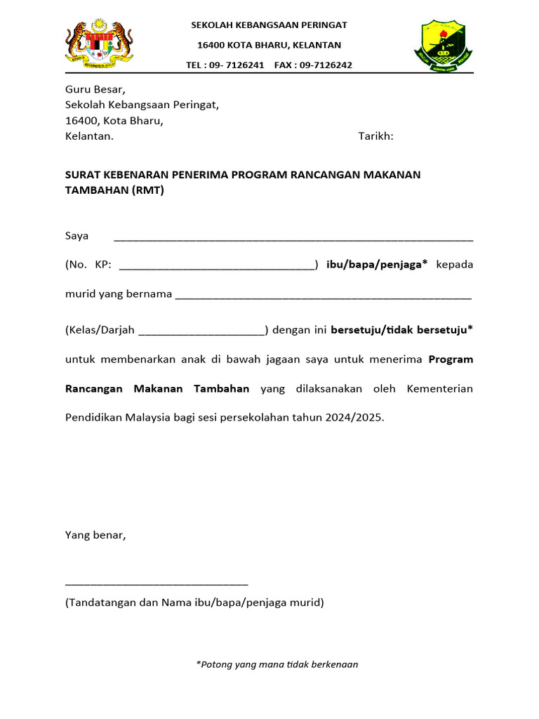 Surat Kebenaran RMT | PDF