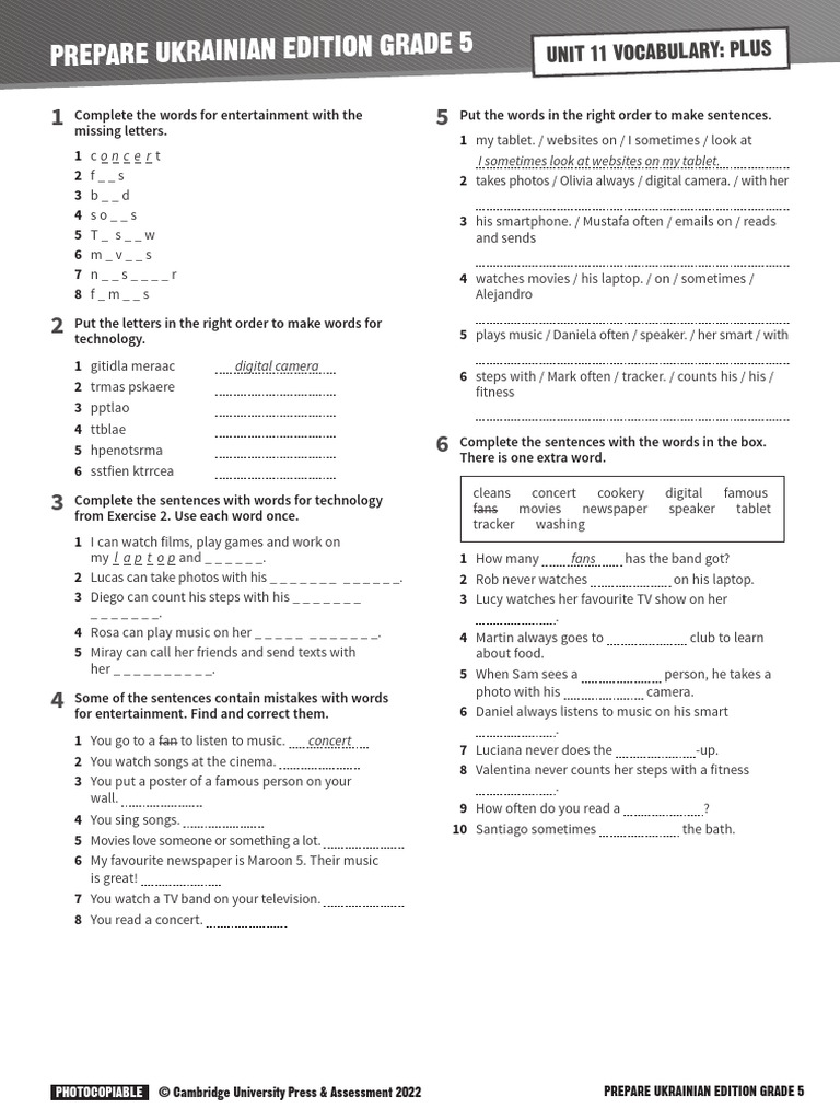 Unit 11 Vocabulary Exercises | PDF | Computing