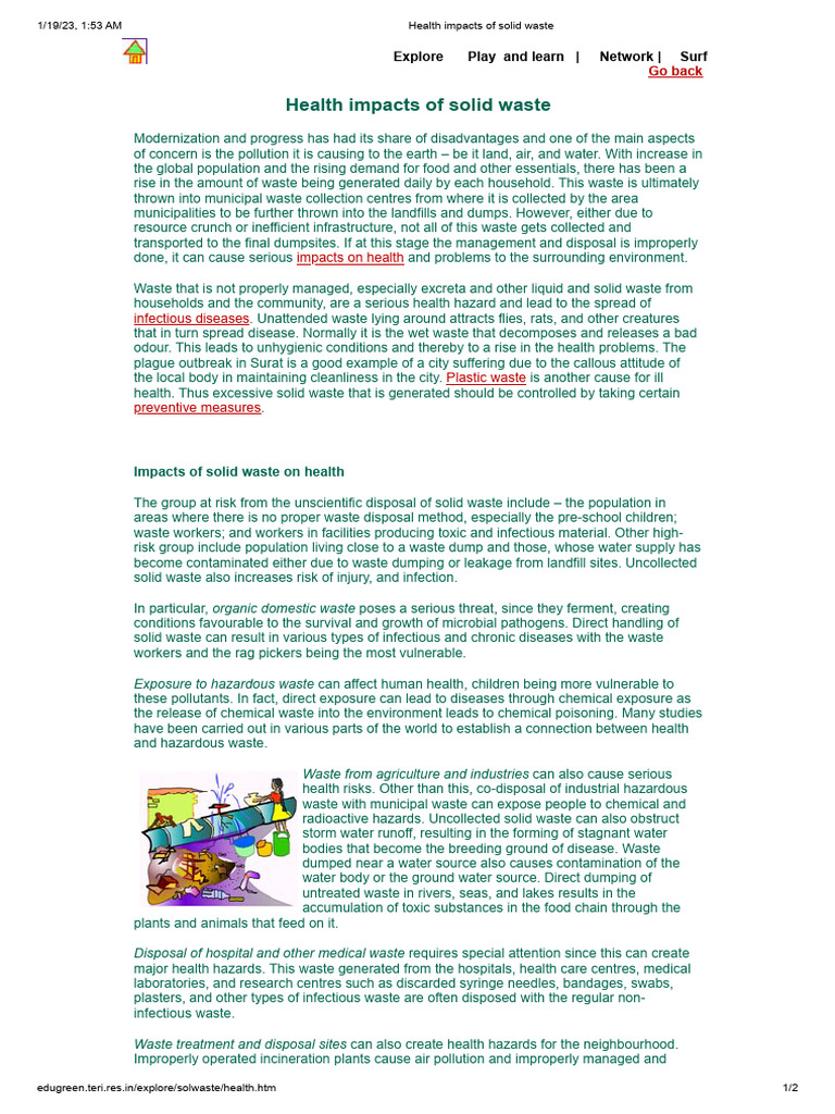 Health Impacts of Solid Waste | PDF | Waste | Landfill