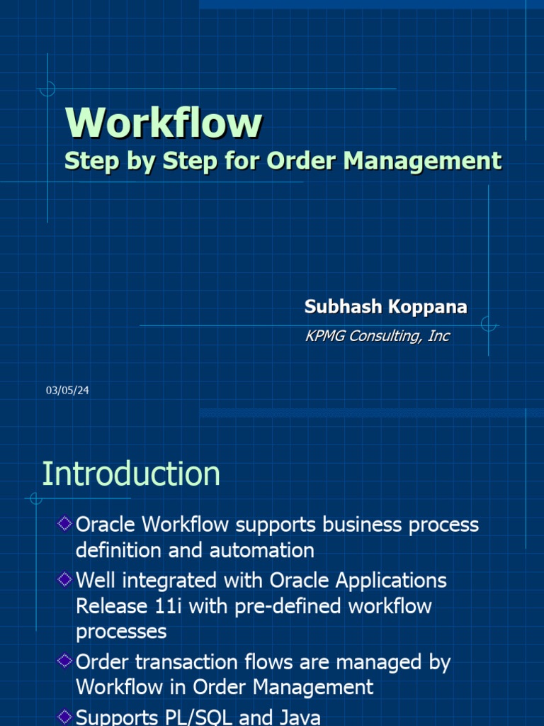 Workflow - Step by Step For Order Management | PDF | Pl/Sql | Databases