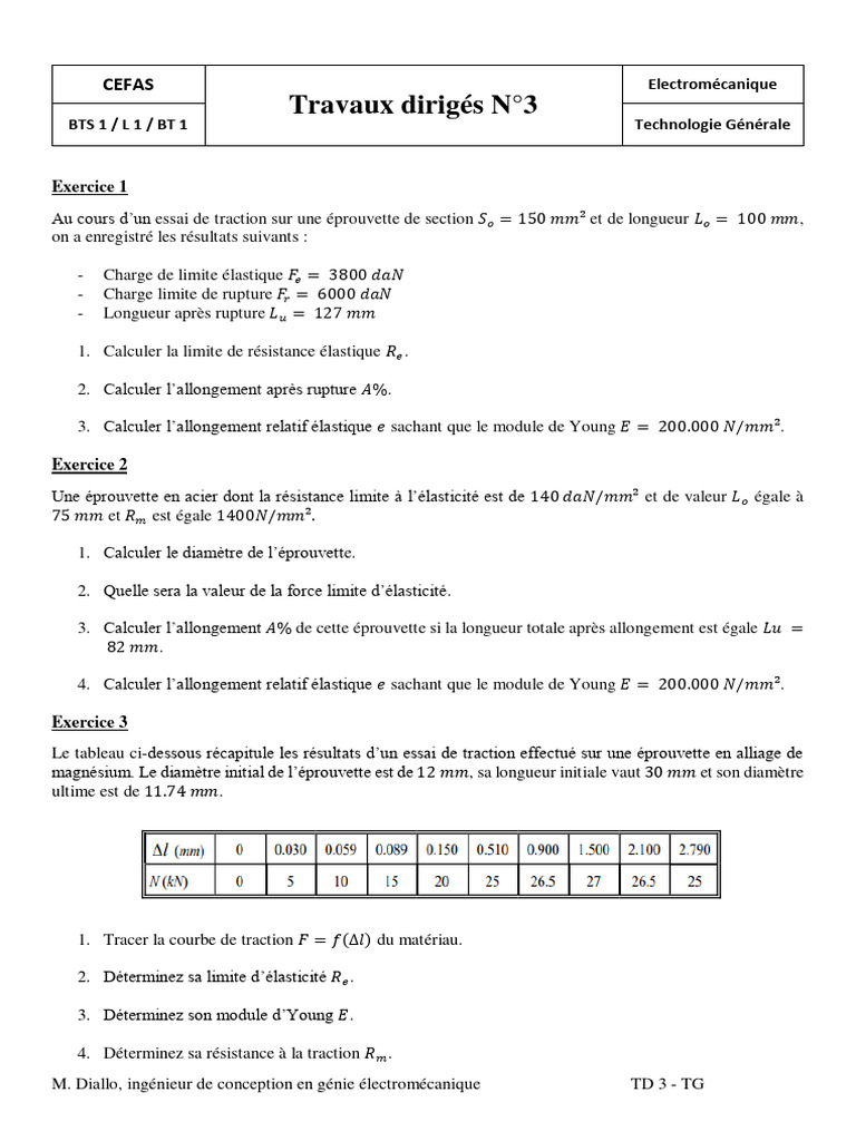 Calcul du module de Young en acier | PDF | Élasticité (Physique ...