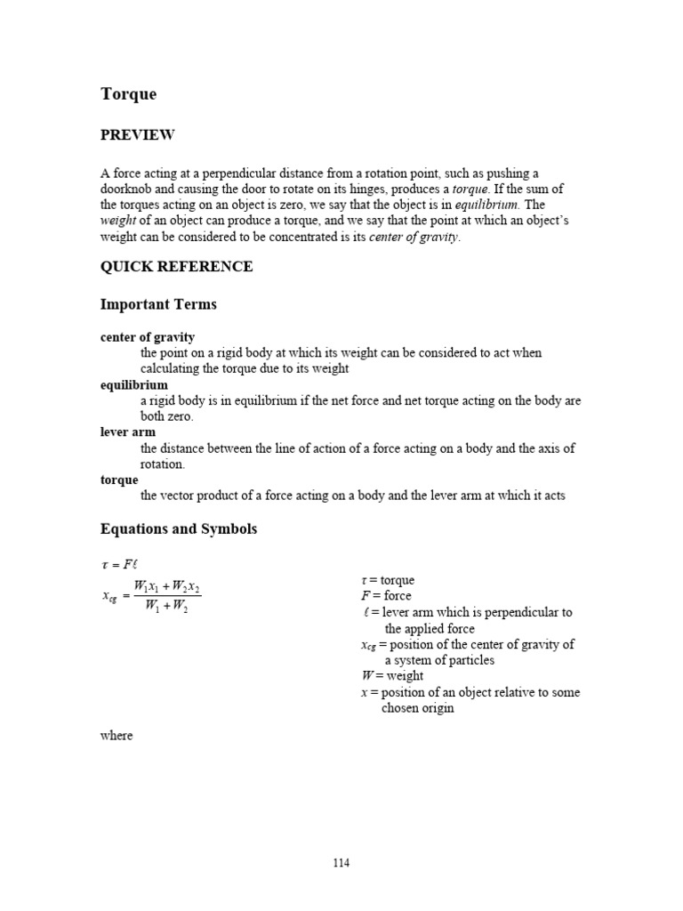 Torque | PDF | Torque | Rotation Around A Fixed Axis