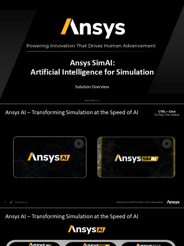 Ansys SimAI - Customer-Facing Presentation 2024 - Dark Theme | PDF | Simulation | Artificial ...