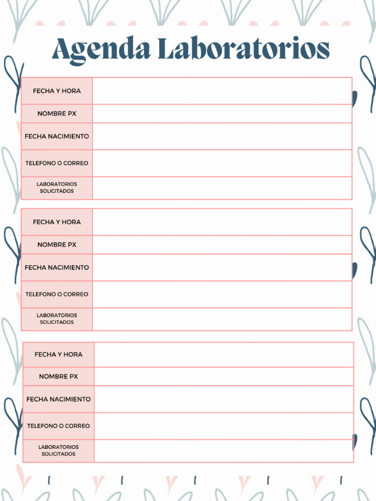 Agenda Laboratorios | PDF