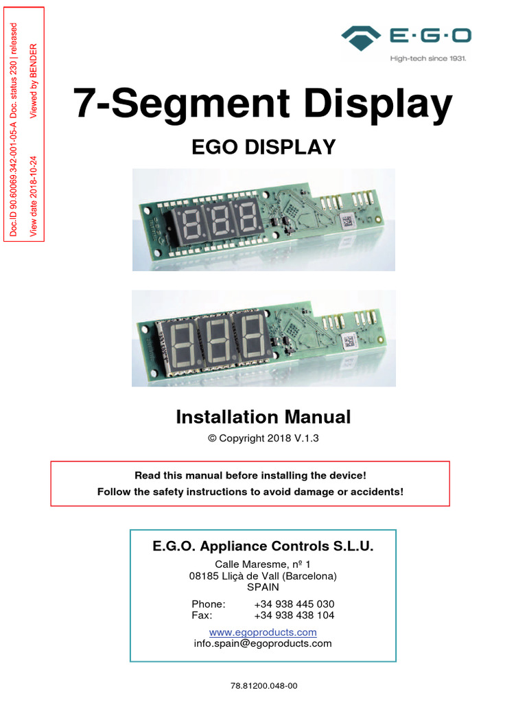 EGO 7 Segment Manual v.1.3 en | PDF | Electronics | Computer Engineering