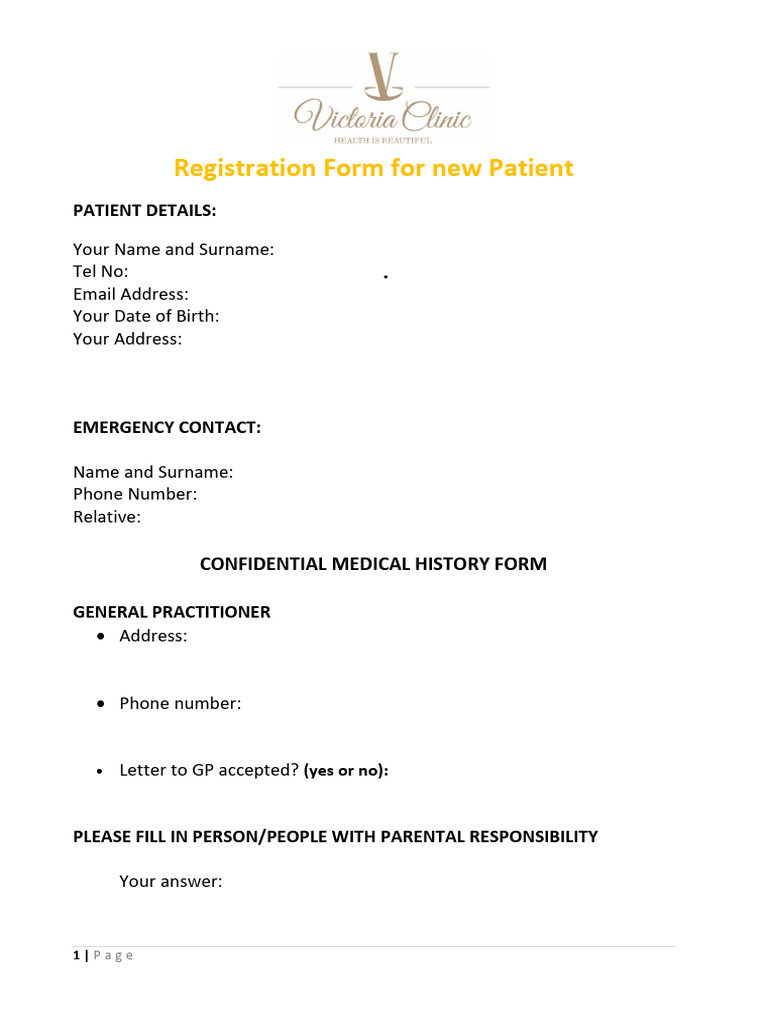 New Patient Registration Form | PDF | Text Messaging | Consent