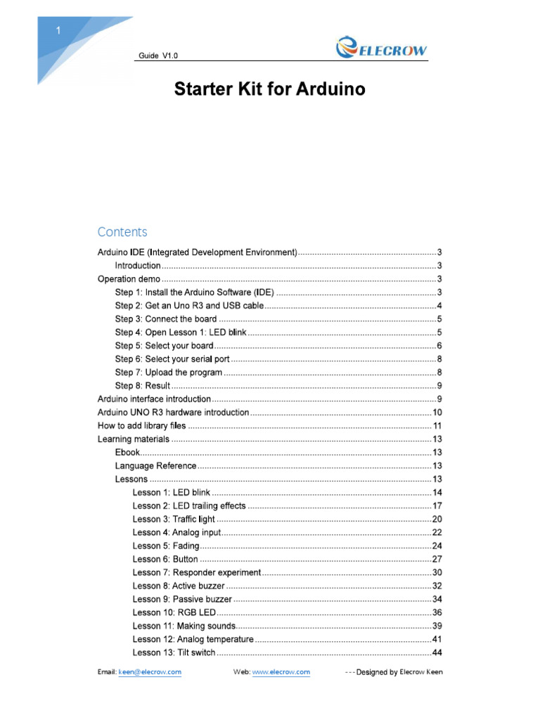 Starter Kit | PDF | Arduino | World Wide Web