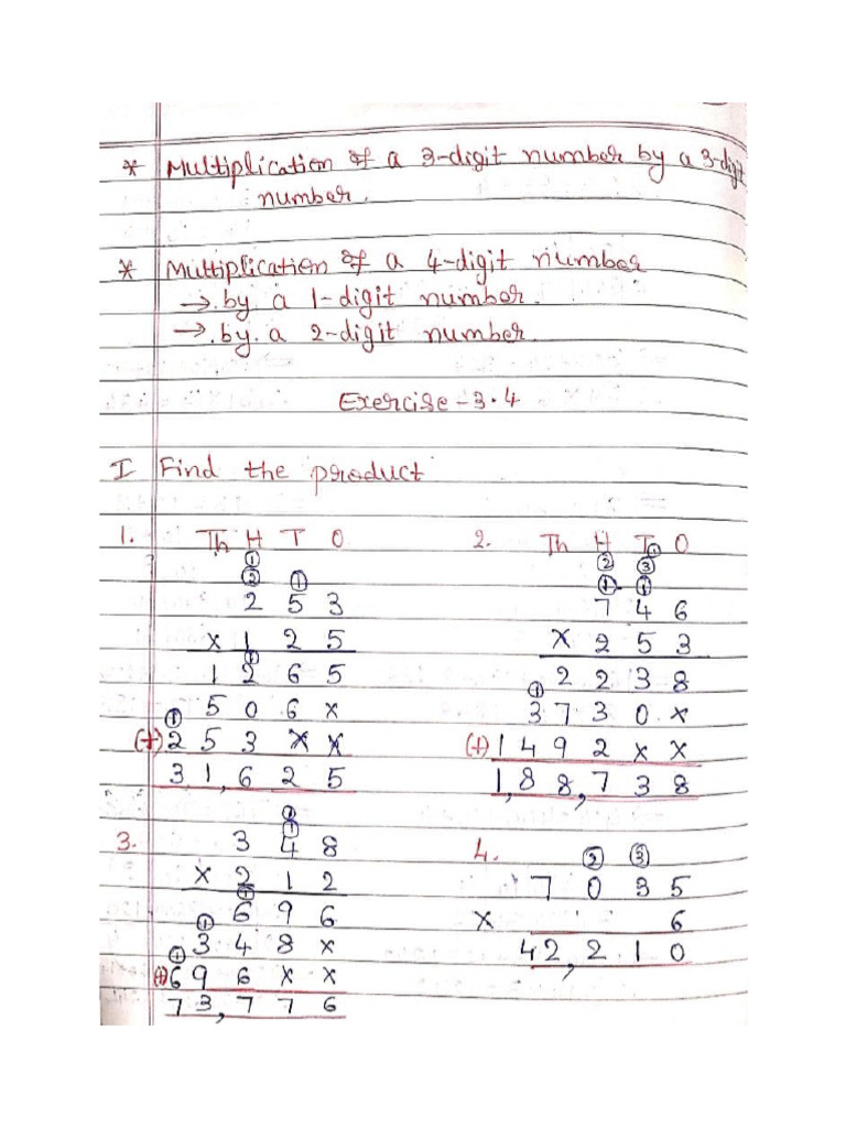 Ch-3 Multiplication Notes-2 | PDF