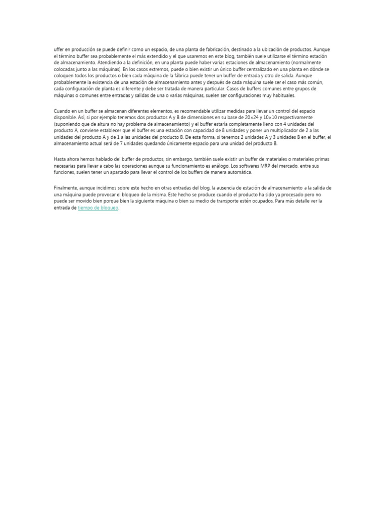 Uffer en Producción Se Puede Definir Como Un Espacio | PDF