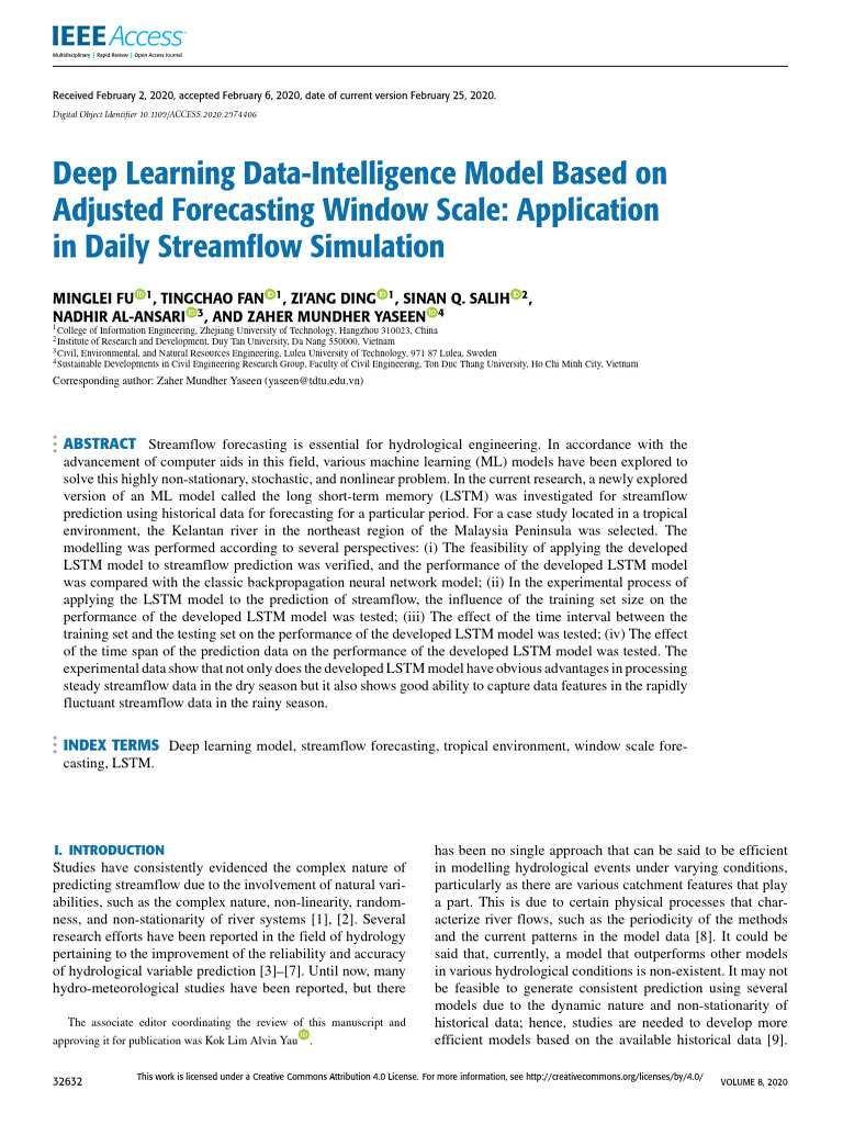 Deep Learning Based Adjusted Forecasting Window Scale For Streamflow Forecasting | PDF ...