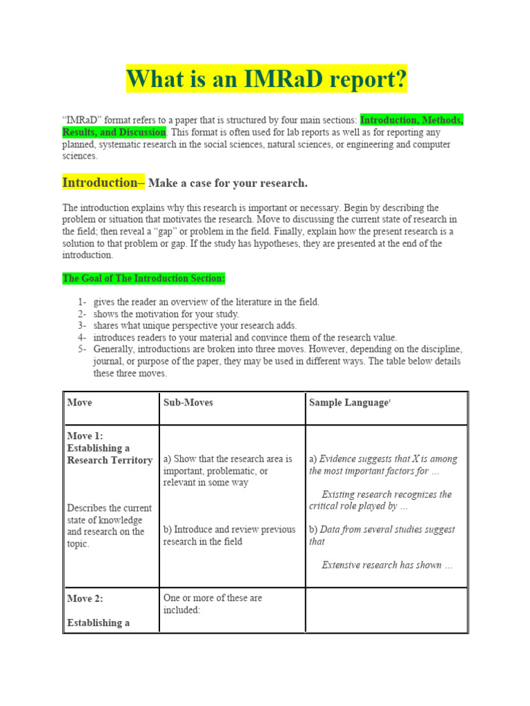 Lecture-4- What is an IMRaD report | PDF | Science | Abstract (Summary)