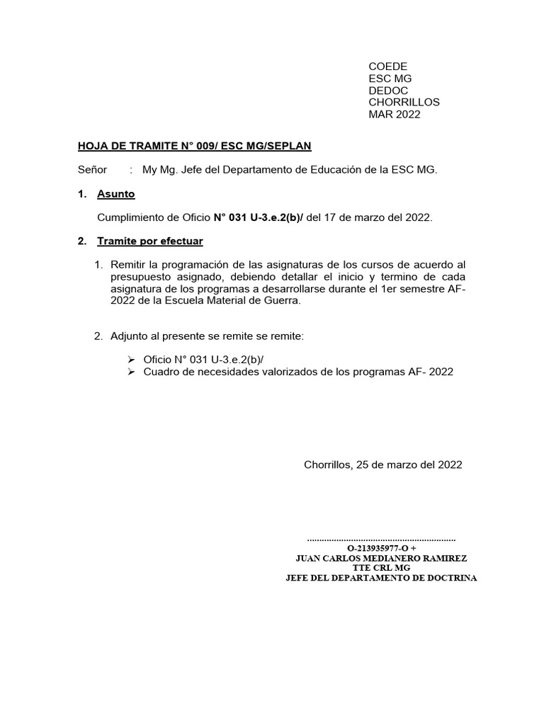 Hoja de Tramite 1 | PDF