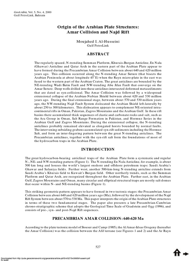 Origin of The Arabian Plate Structures | PDF | Rift | Geology