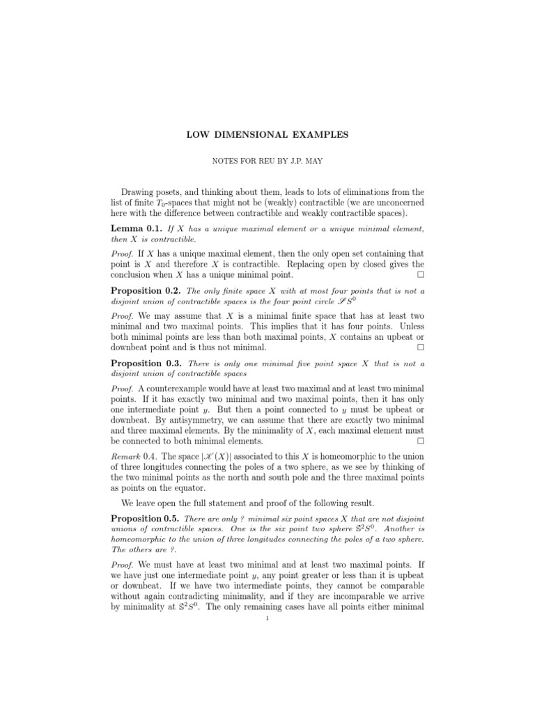 Low Dim Exs | PDF | Theorem | Mathematical Structures