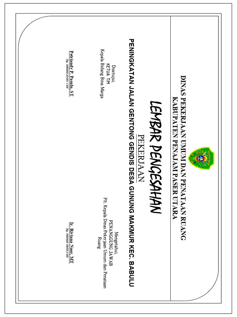 contoh lembar pengesahan | PDF