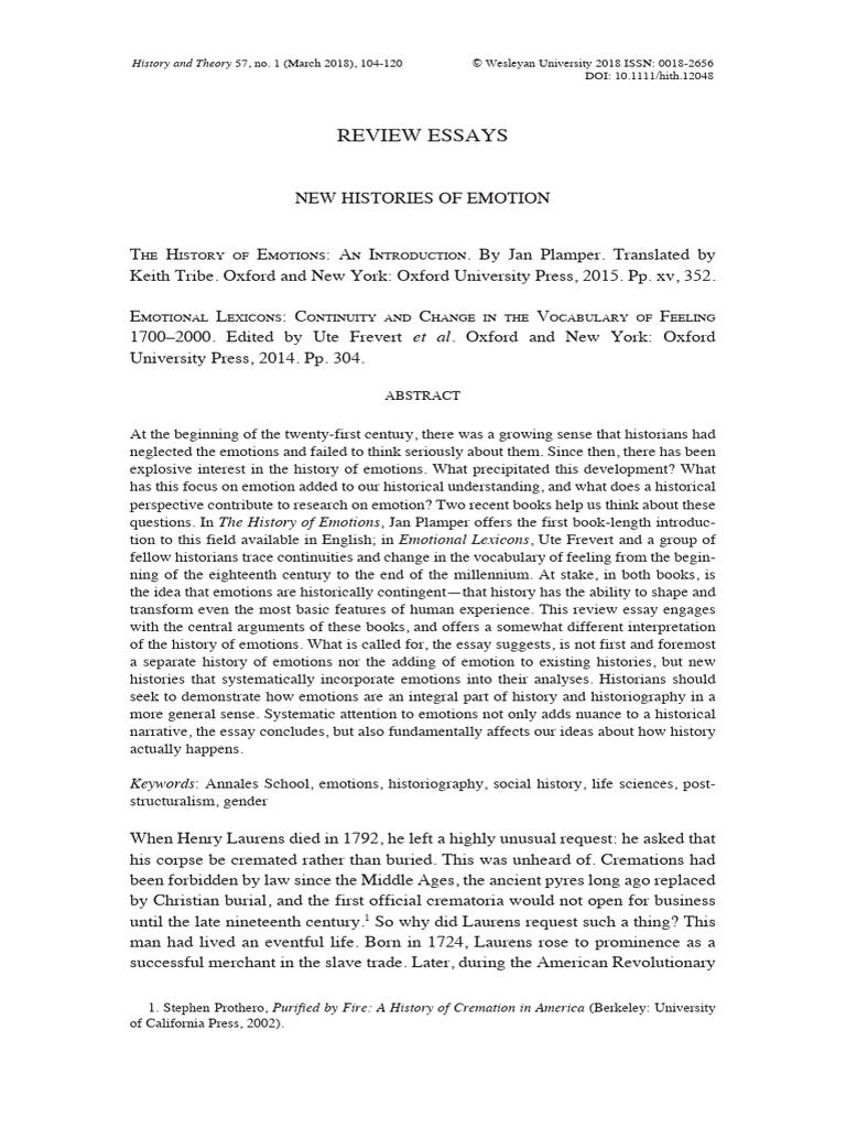 Exploring New Histories of Emotion | PDF | Emotions | Science